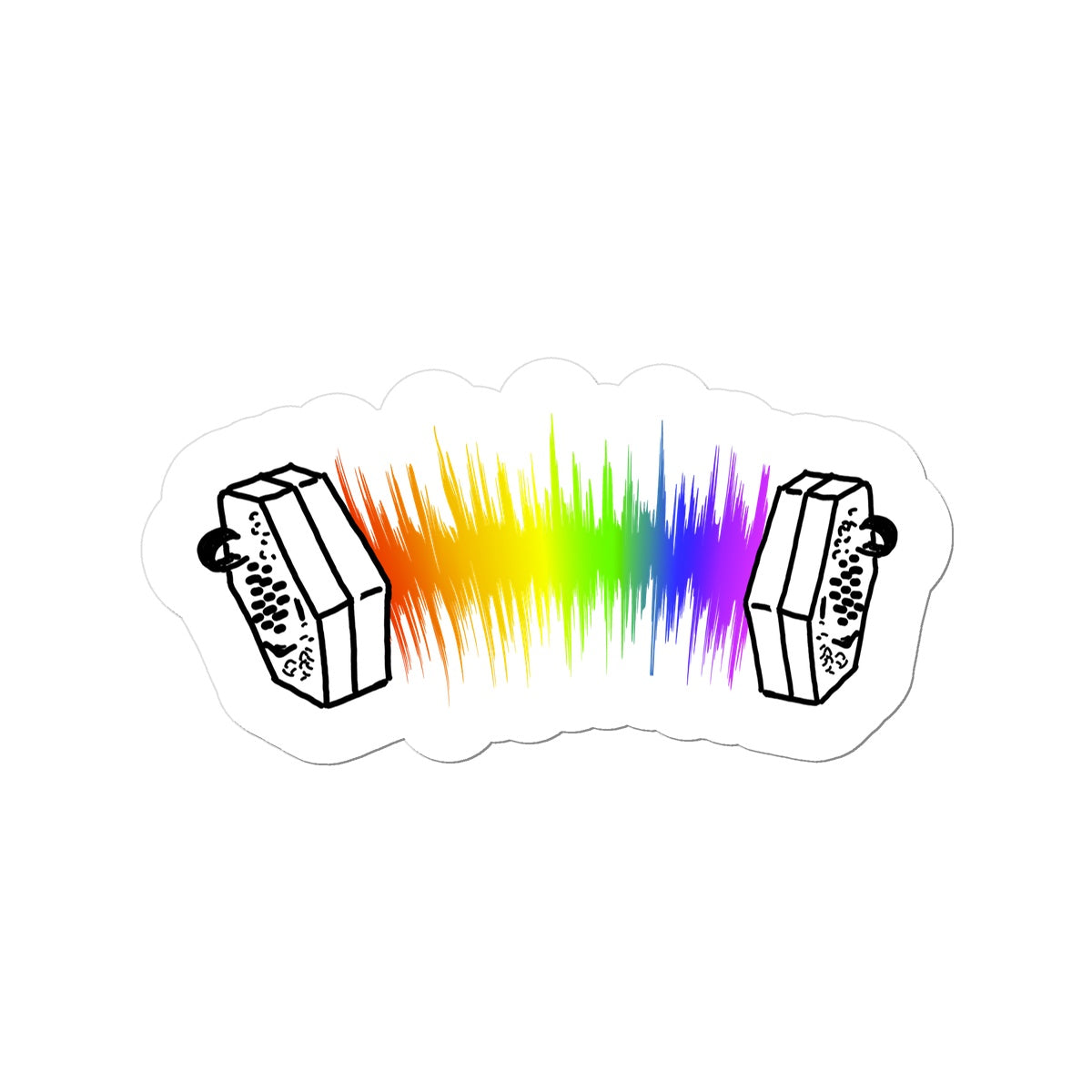 Rainbow Sound Wave Concertina Sticker – Mudchutney